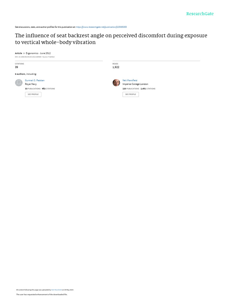 Seat Back Angle Paddanetal2012 | PDF | Science & Mathematics