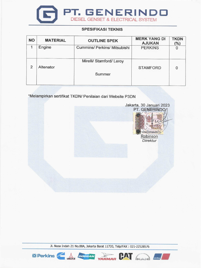 Surduk Genset234 | PDF