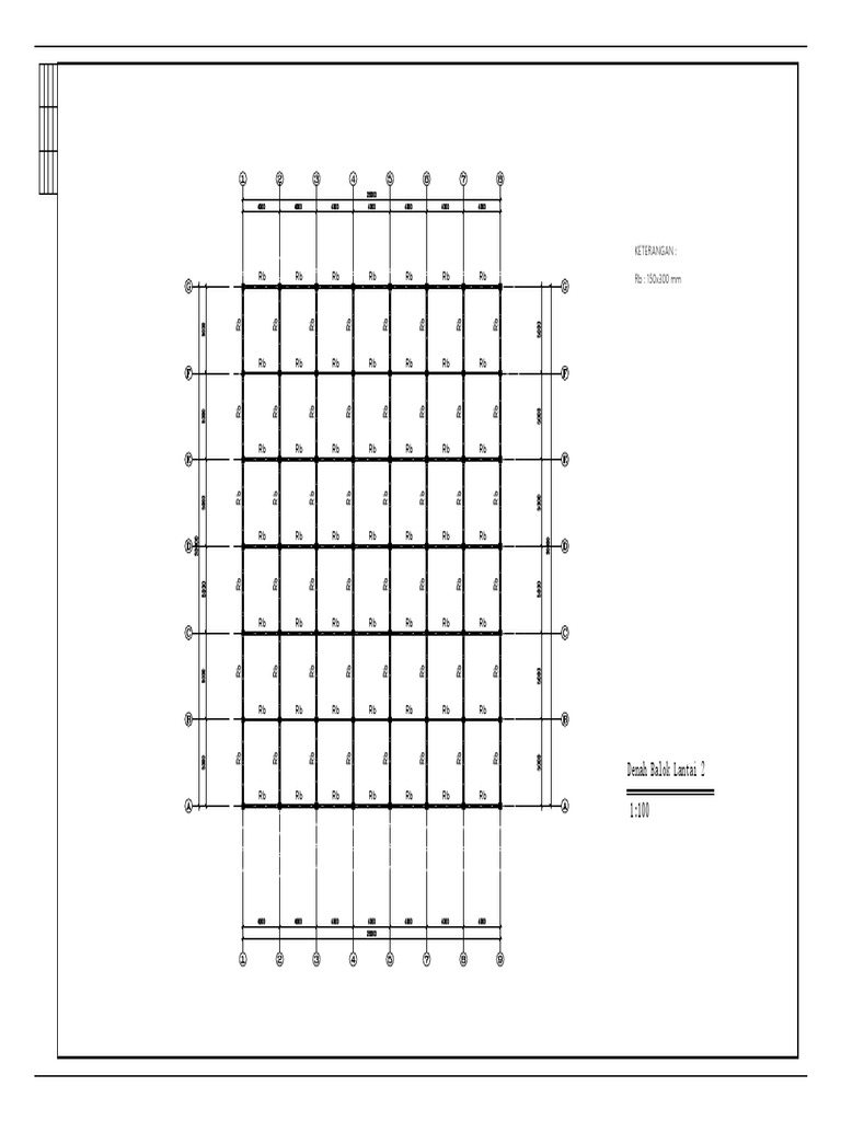 Denah Balok Lantai 2: Ukuran dan Detail | PDF