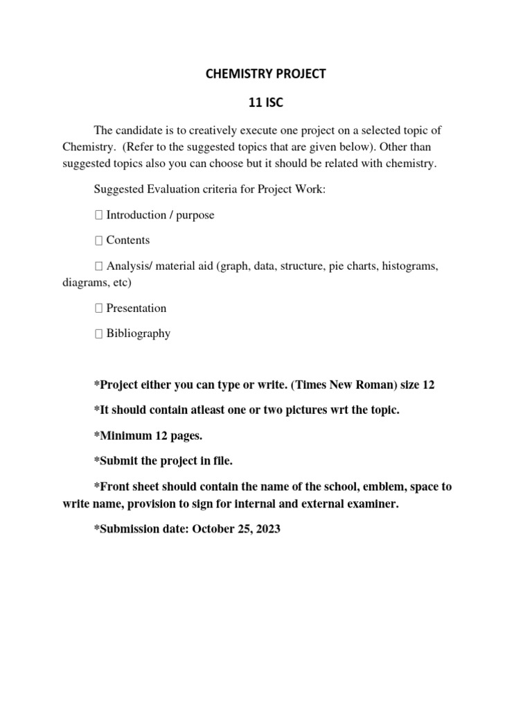 Chemistry Project | PDF