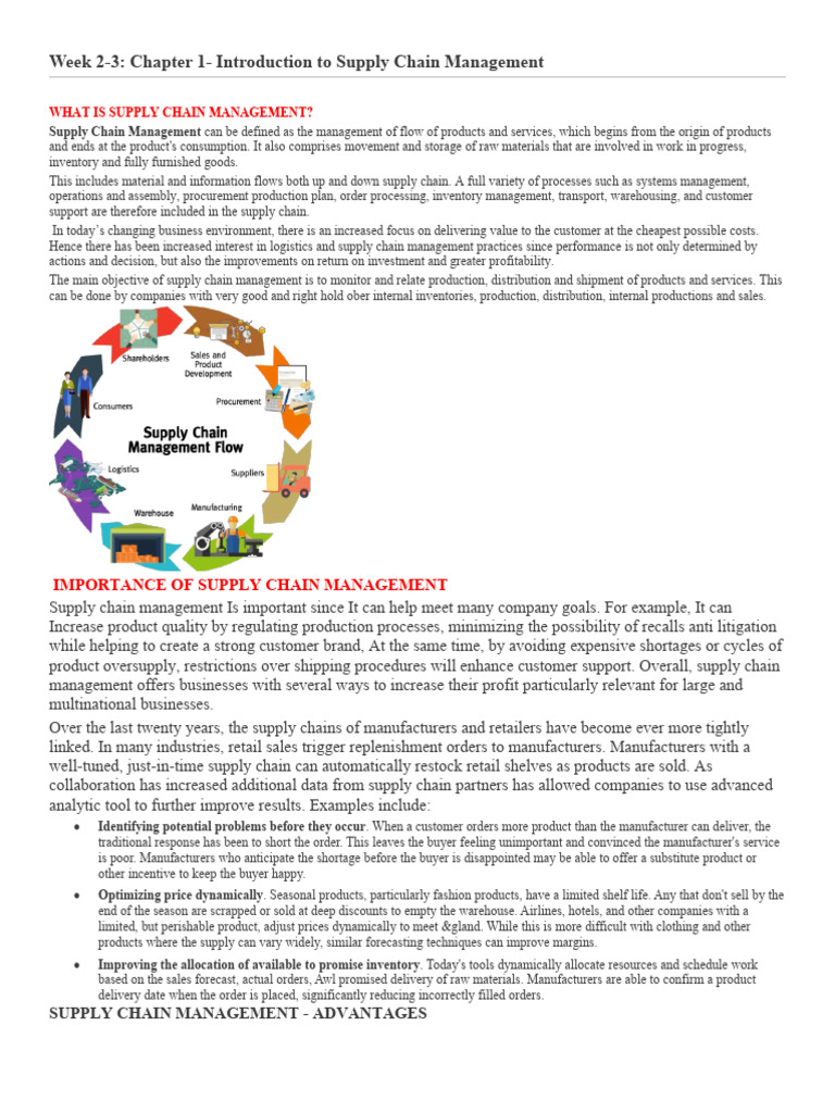 SC MGT - Supply Chain Management in Hospitality Industry (PRELIM NOTES ...