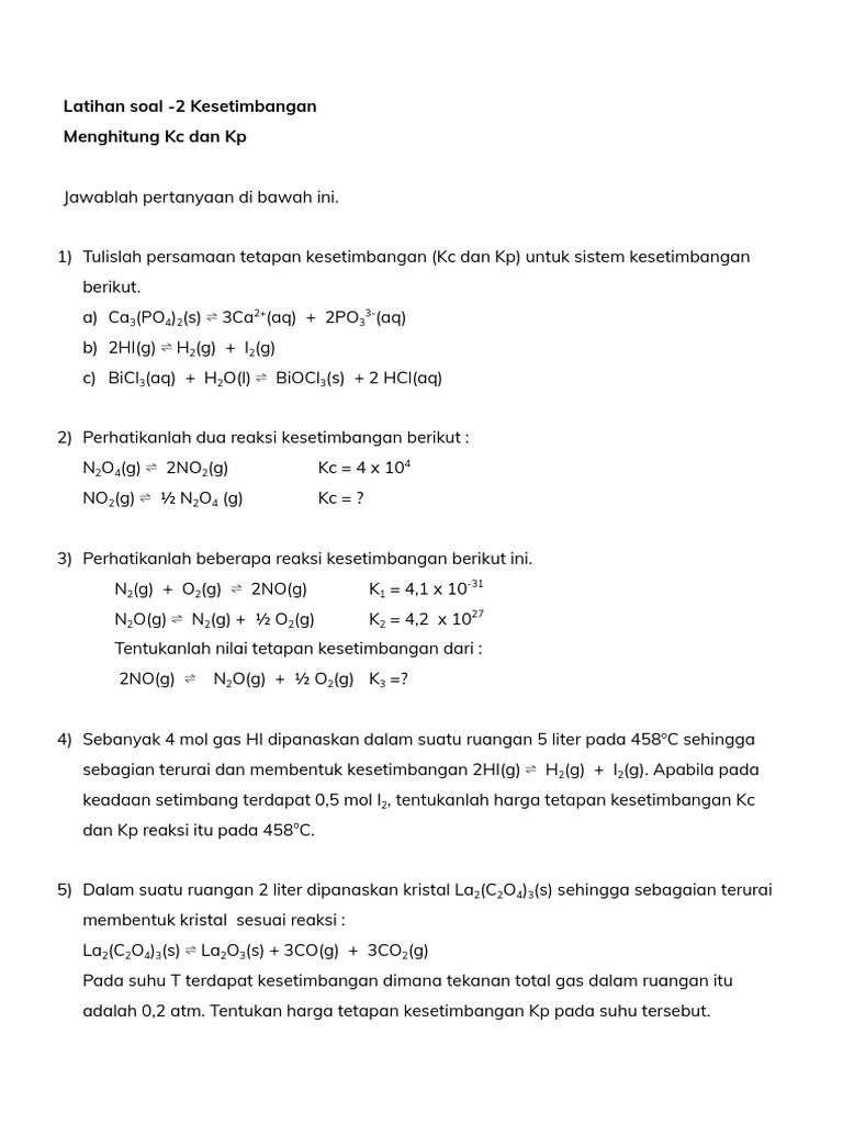 Latsol-2 Kesetimbangan | PDF | Teknologi & Rekayasa