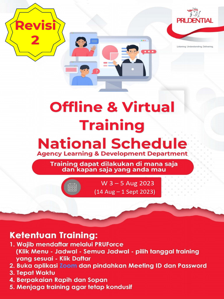 (REVISI 2) Jadwal Training Nasional (14 Agustus - 1 September 2023) | PDF