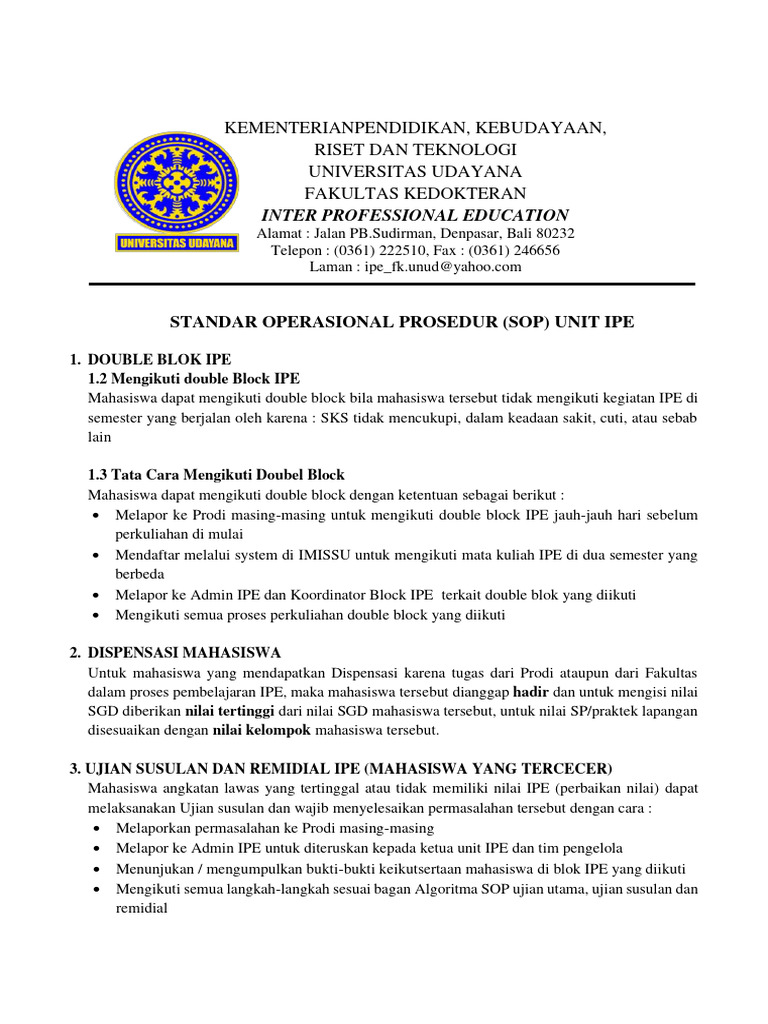 Sop Ujian Susulan Dan Ujian Remedial Ipe Utama | PDF | Teknologi & Rekayasa