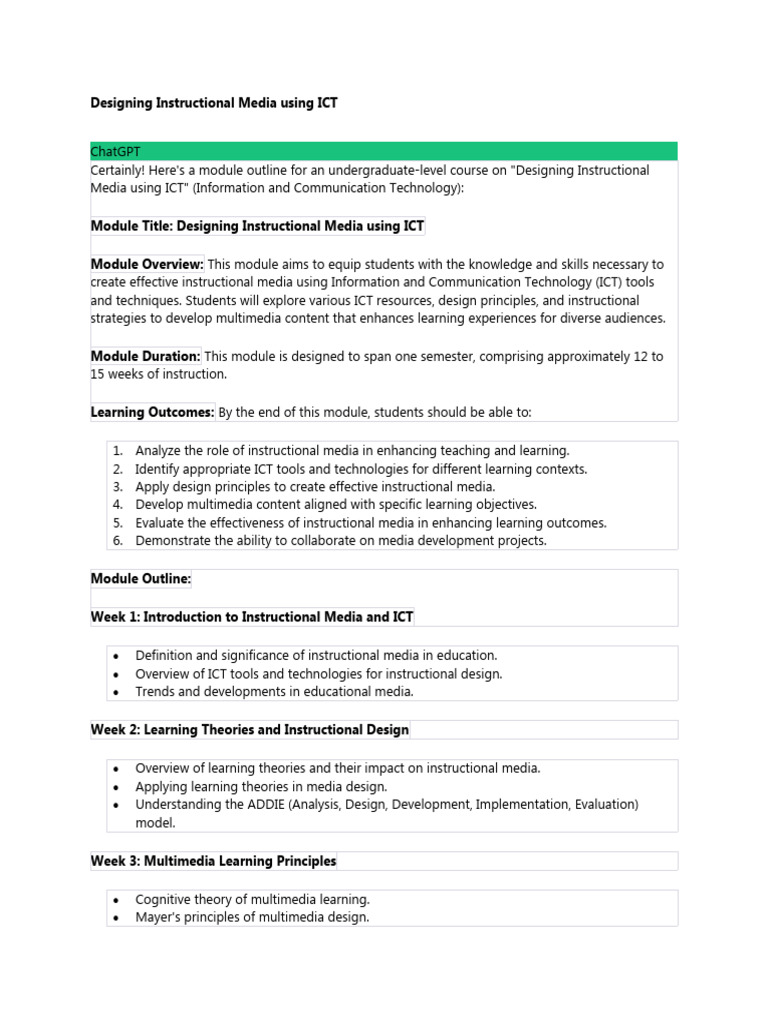 Designing Instructional Materials Pdf