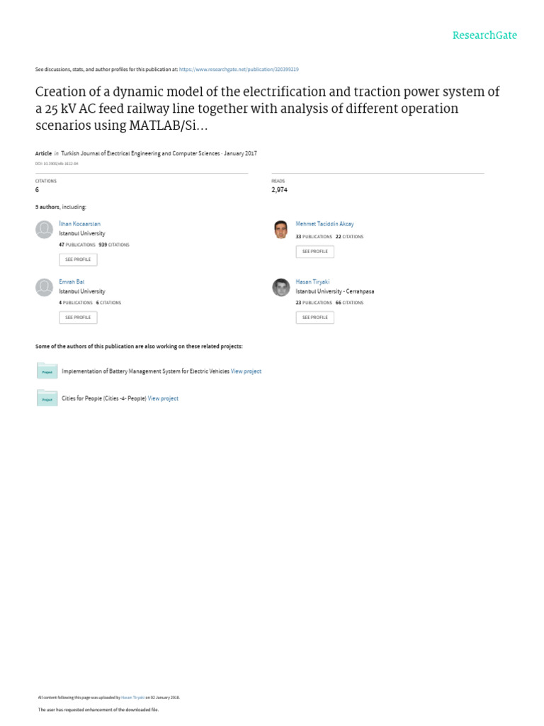 Dynamic Model of Electrification and Traction Power System Using MATLAB ...