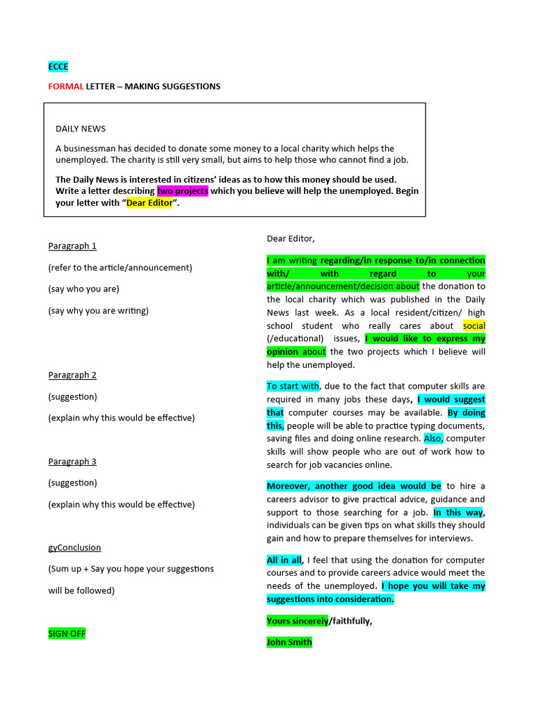 ECCE Model Letter | PDF