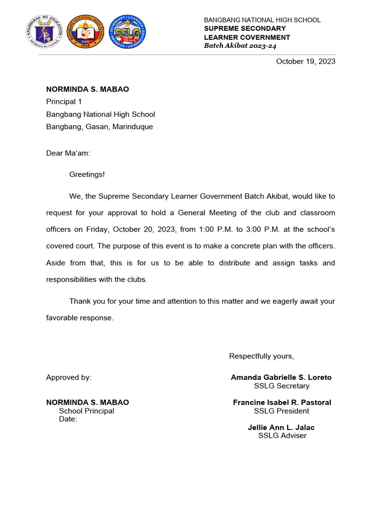 Letter of Approval | PDF