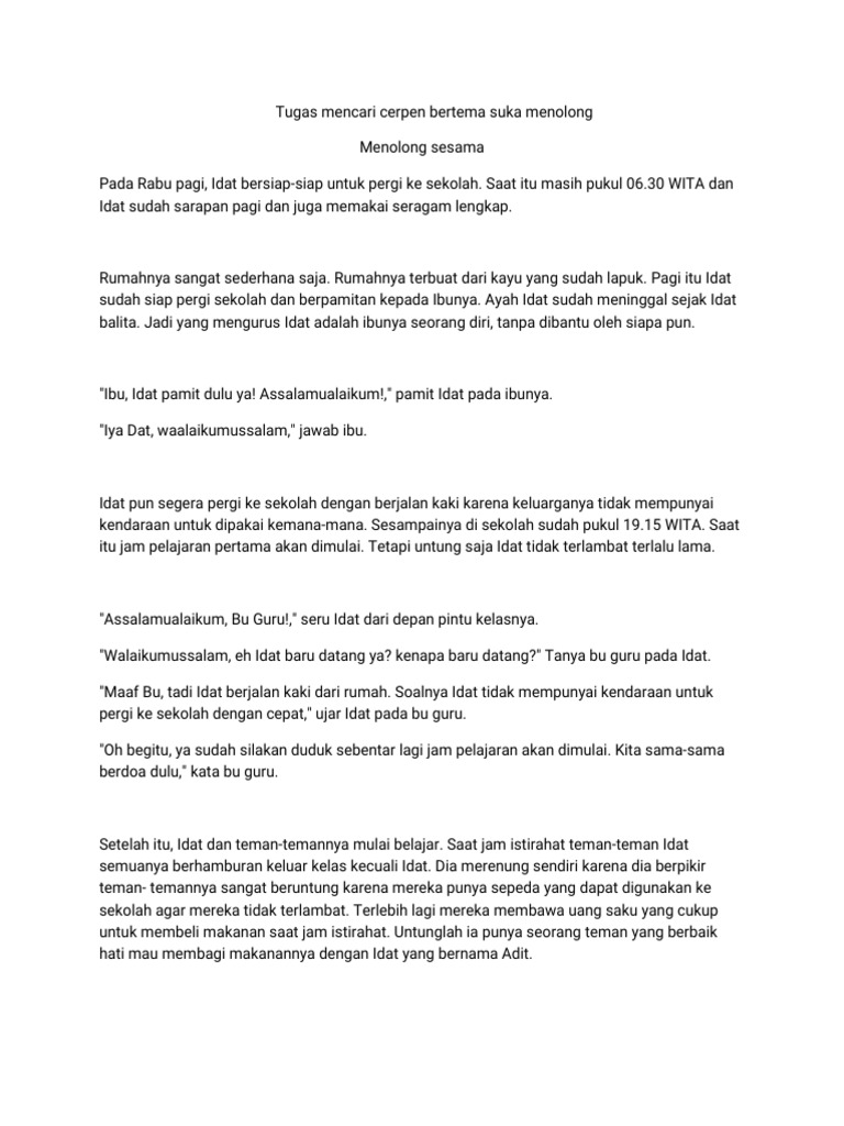 Tugas mencari cerpen | PDF