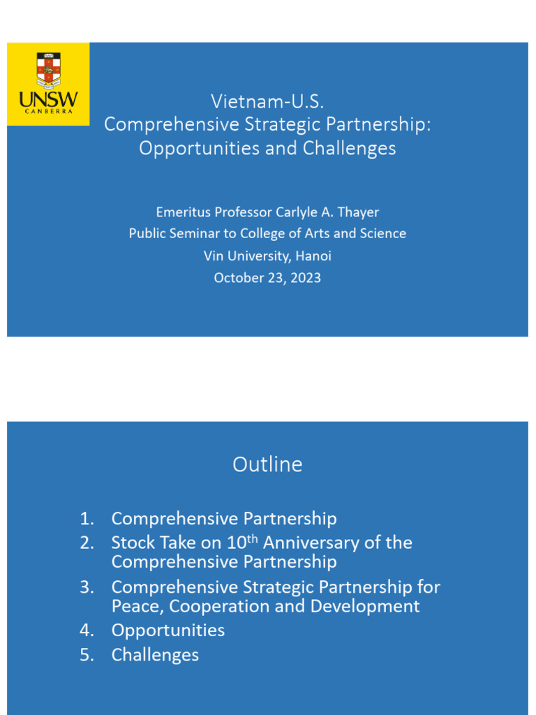 Thayer, Vietnam-U.S. Comprehensive Strategic Partnership: Opportunities ...