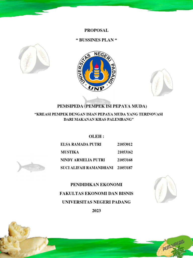 Proposal Usaha Pempek Isi Pepaya Muda | PDF