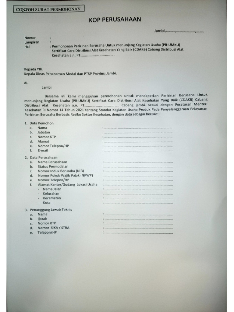 Contoh Surat Permohonan | PDF