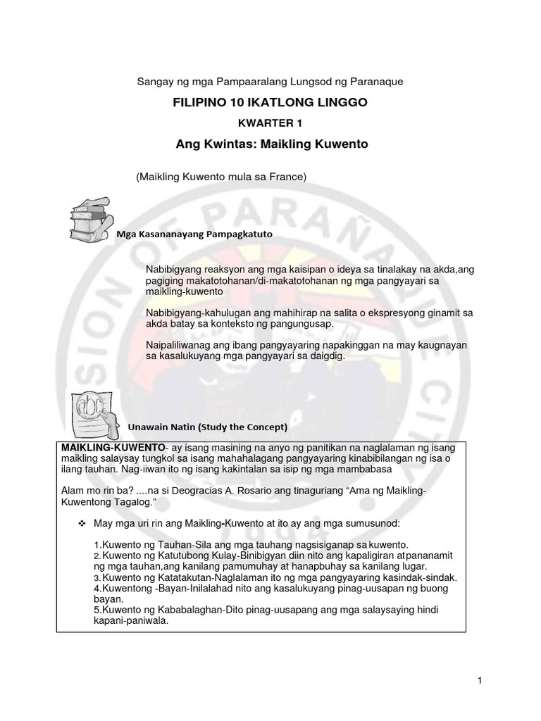 Q1 Filipino10 Module Week3 | PDF
