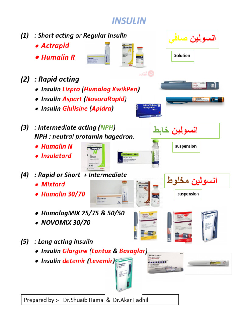 Insulin Types and Classifications | PDF