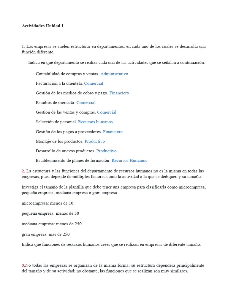 Actividades Unidad 1 | PDF