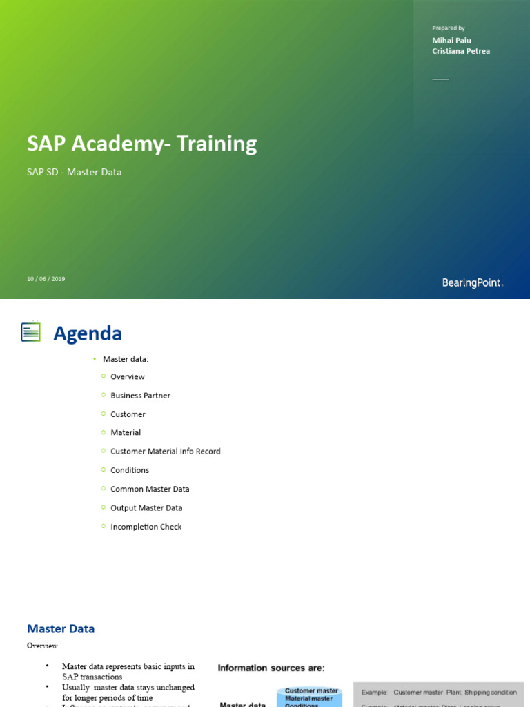 SAP Academy Master Data | PDF | Business | Finance & Money Management