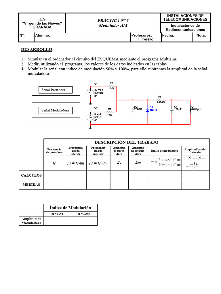 Practica 6. - Modulador Am | PDF