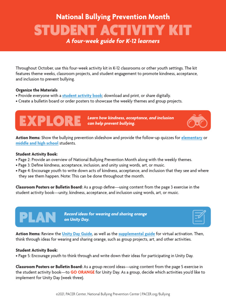Anti Bullying Activity Kit | PDF | Social Science
