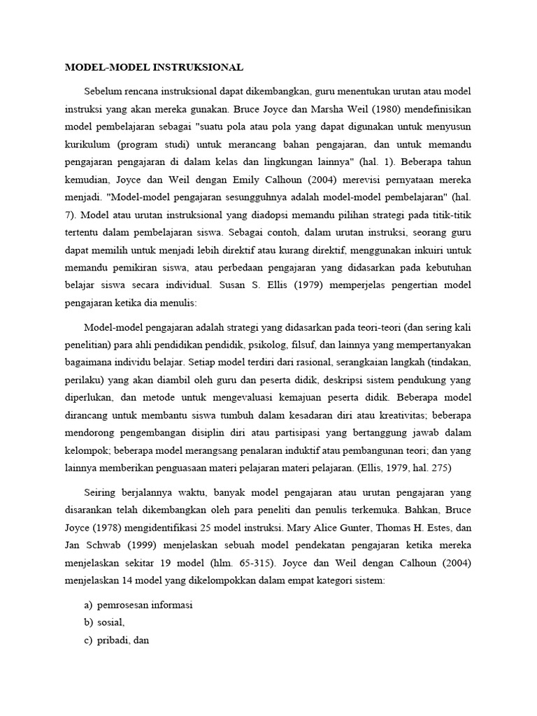 MODEL-MODEL INSTRUKSIONAL | PDF