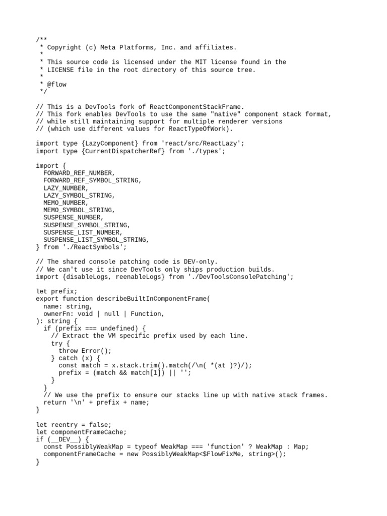 Dev Tools Component Stack Frame | PDF