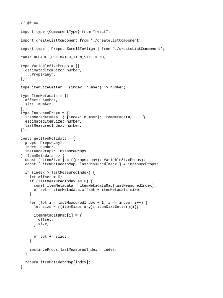 Variable Size List | PDF