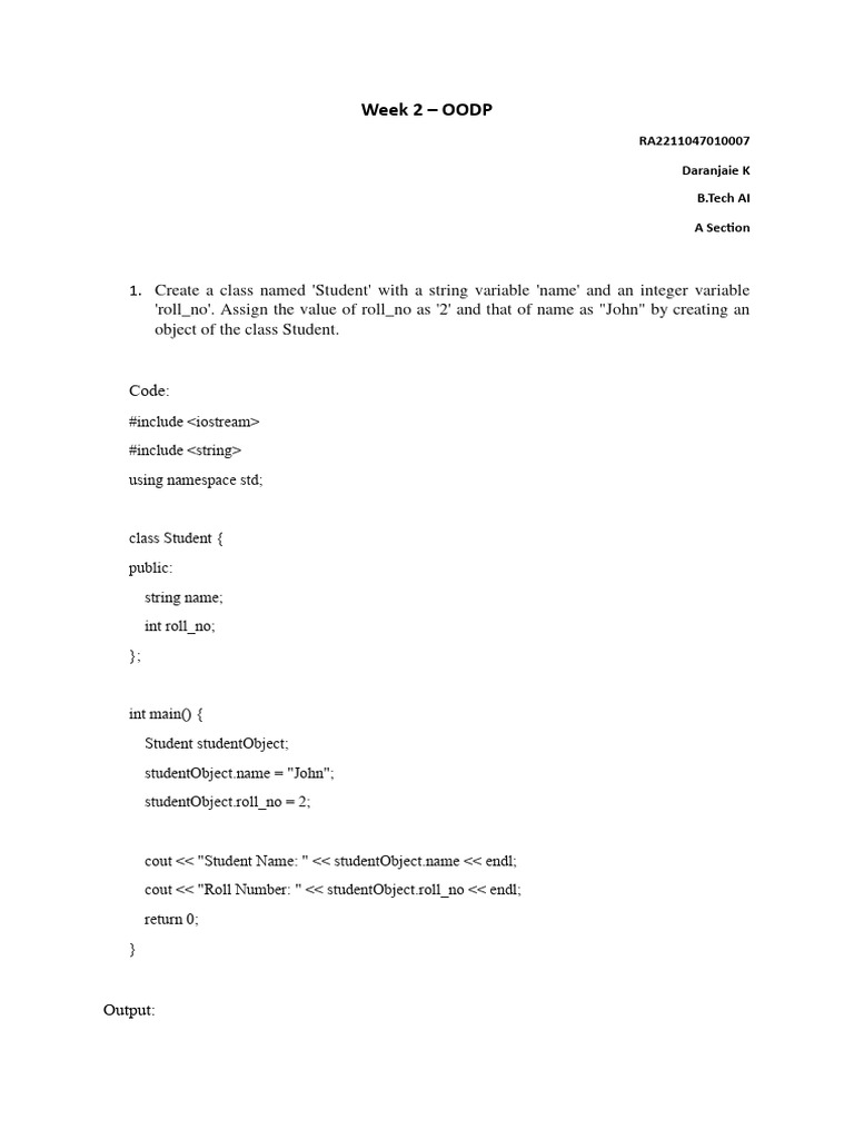 C++ OOP: Classes and Methods Examples | PDF