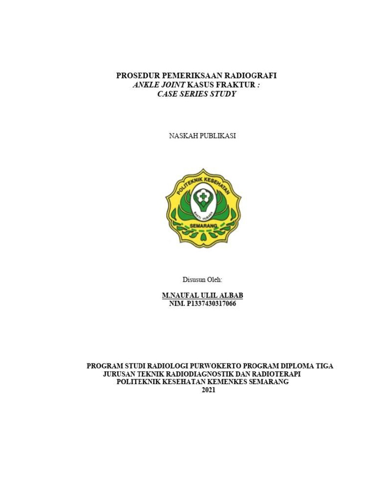 Prosedur Radiografi Ankle Fraktur | PDF