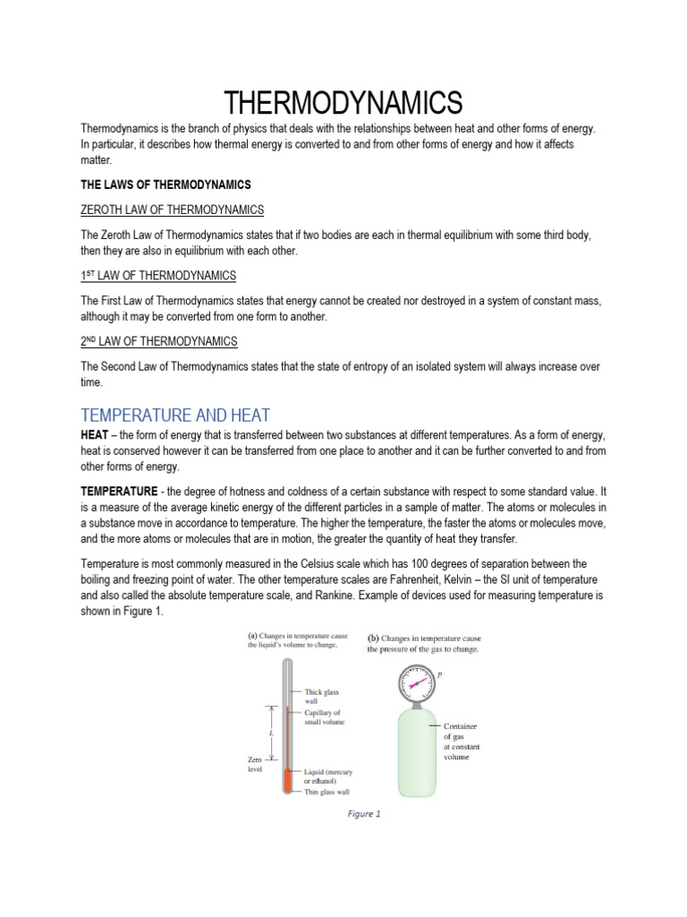 Phys 2 Lecture 01 Thermodynamics-1 | PDF | Heat | Temperature