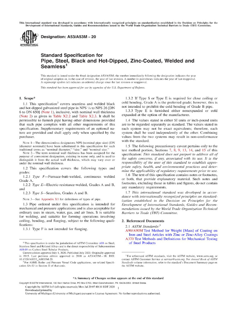 Astm A53-A53m-20 | PDF