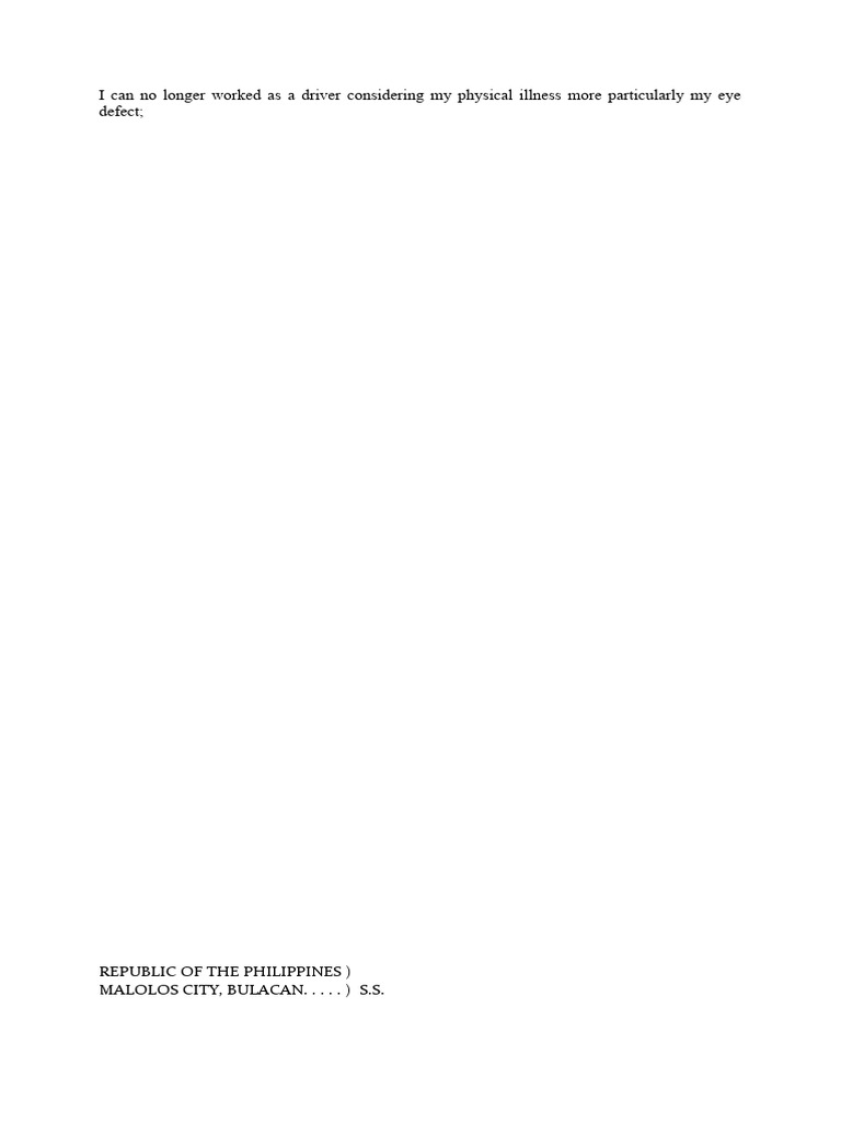 Affidavit of Non Employment | PDF