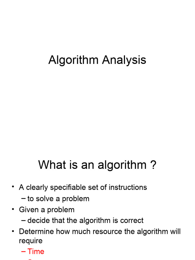 Algorithm Analysis Pdf