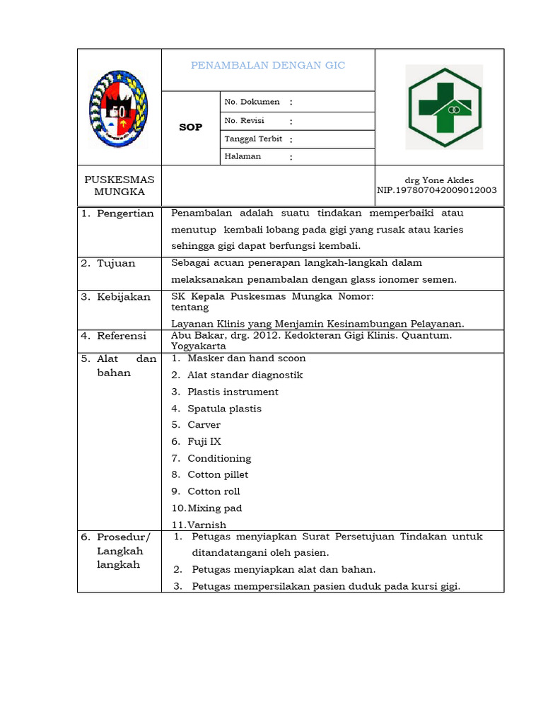 Penambalan Dengan Gic | PDF