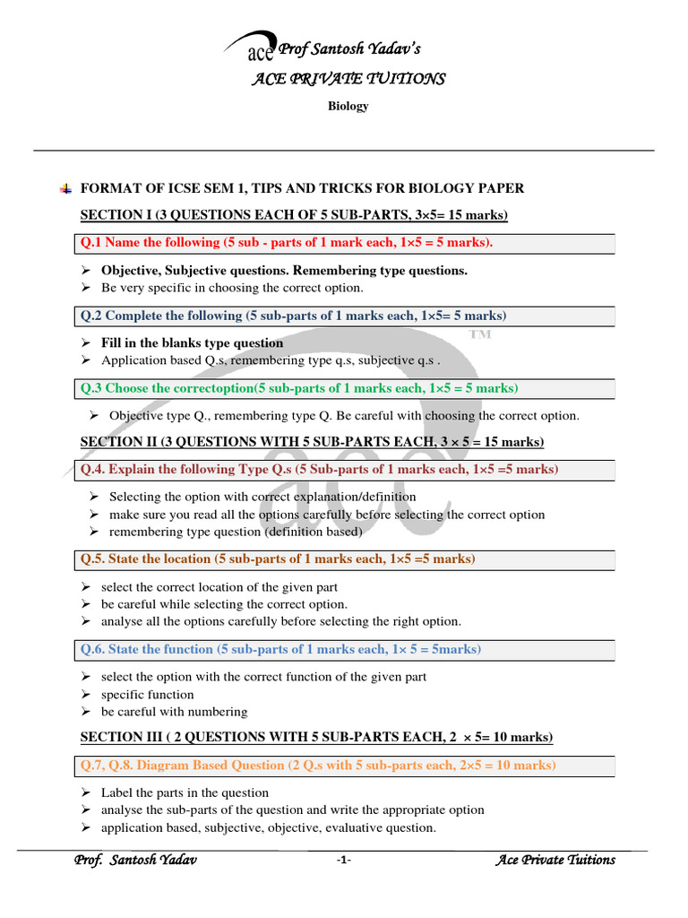 10th Biology Last Minute Revision Notes | PDF