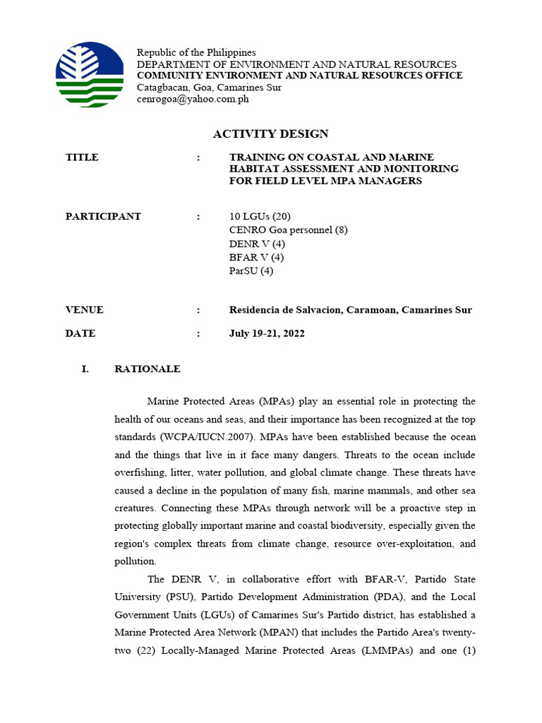 ACTIVITY-DESIGN-MPAN Capacity Development | PDF