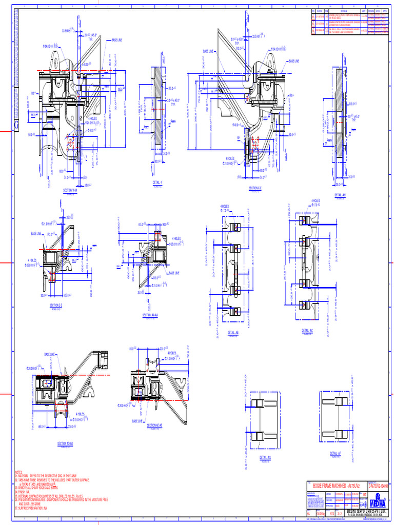 Machined Bogie Frame Drawing A675UV2 | PDF