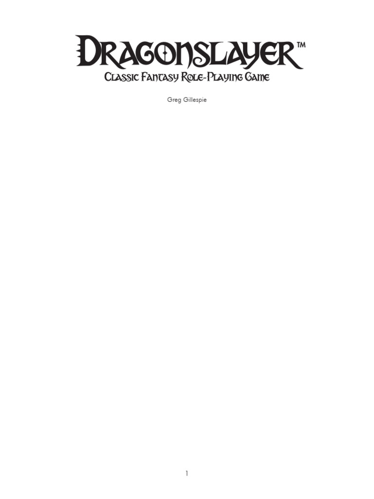 Dragonslayer RPG | PDF