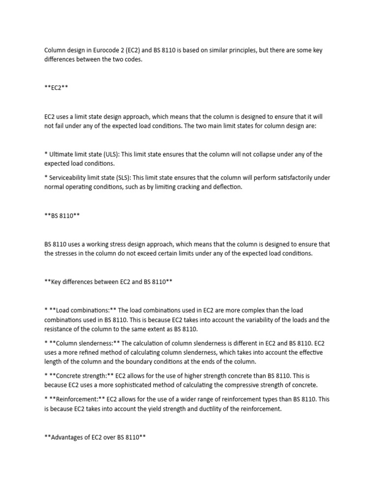 Column Design in Eurocode 2 | PDF