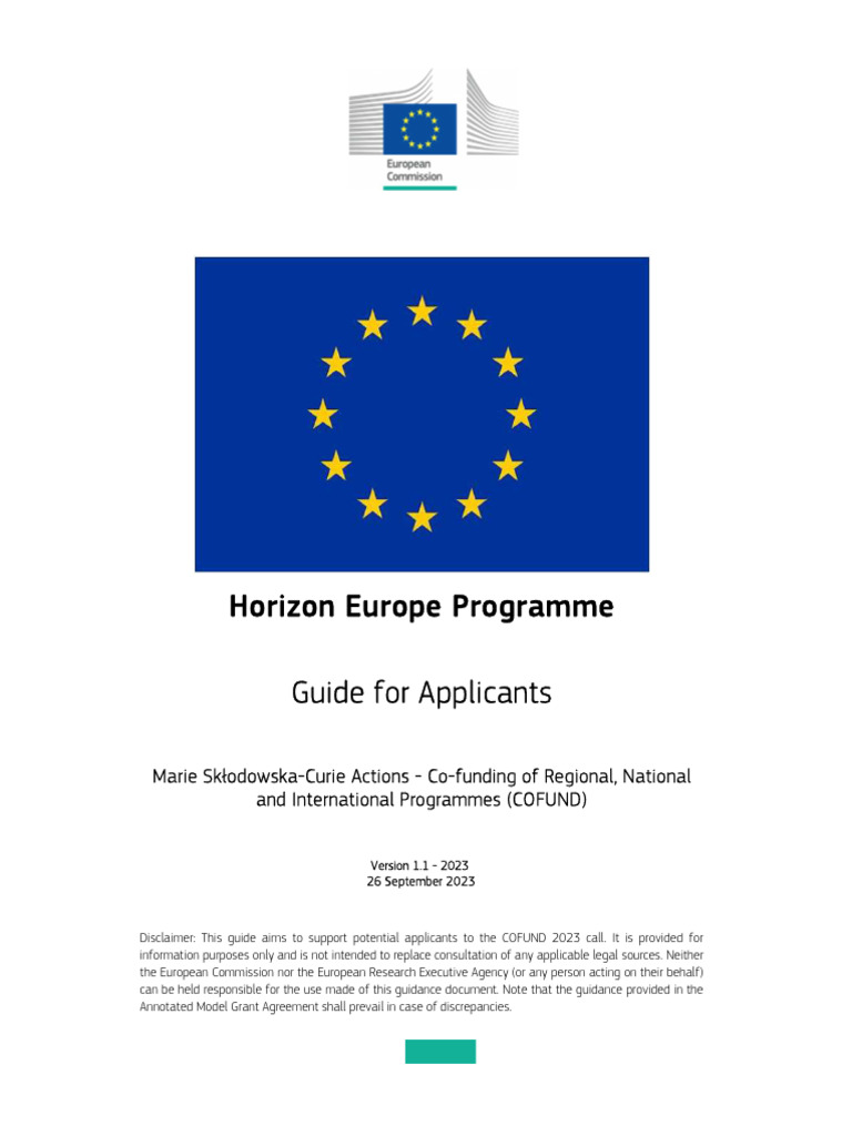 MSCA COFUND 2023 - Guide For Applicants - Final | PDF