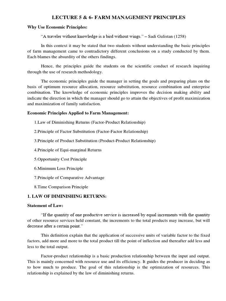 Farm Management Principles Overview | PDF | Business | Finance & Money ...