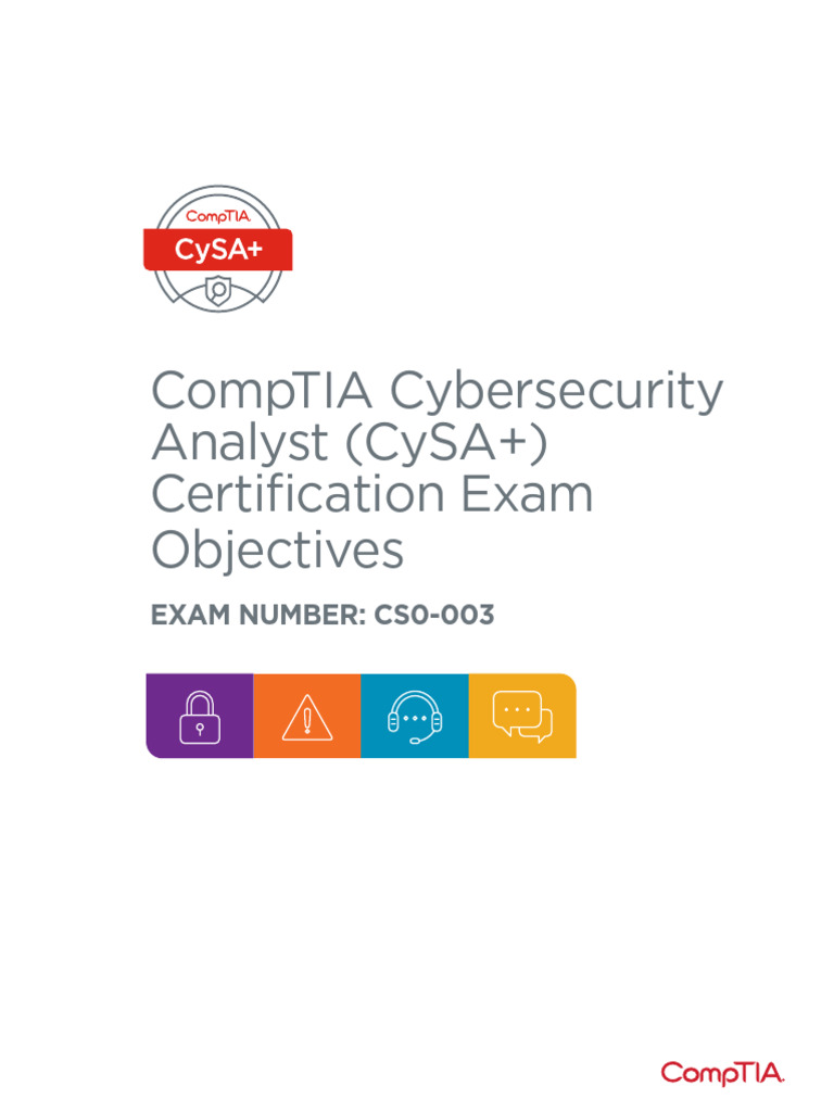 Comptia Cysa cs0 003 Exam Objectives 2 0 | PDF | Computer Security | Security