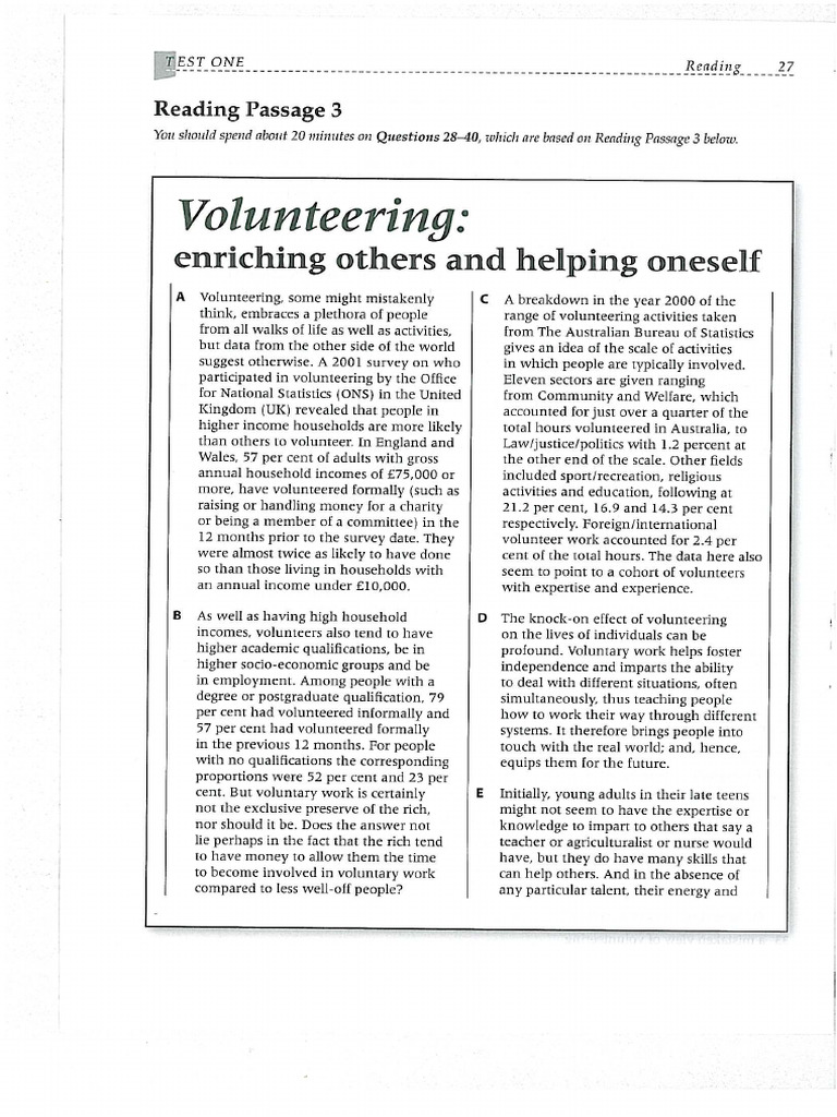 Reading Volunteering | PDF