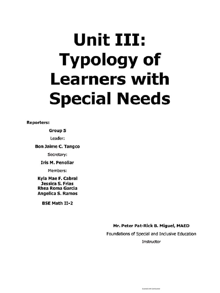 ProfEd Learners With Special Needs | PDF