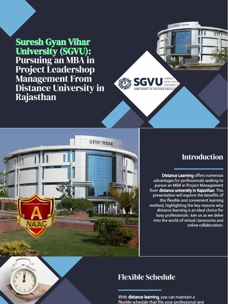 SGVU MBA Project Leadership Management Distance University in Rajasthan ...