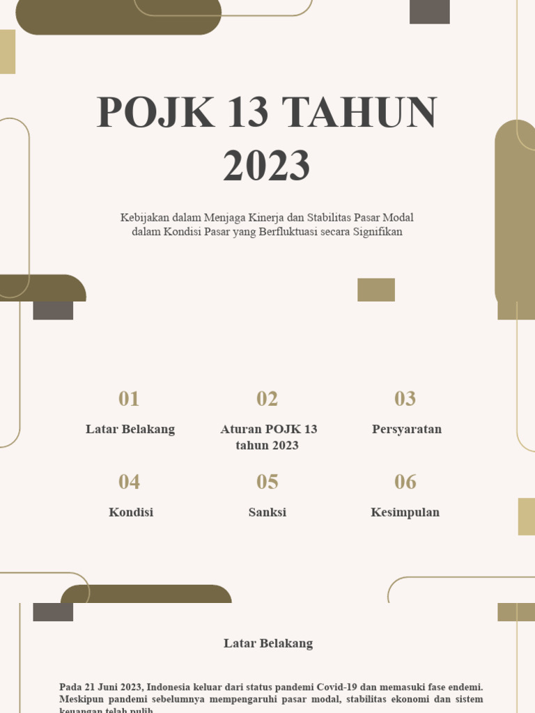 Pojk 13 2023 | PDF