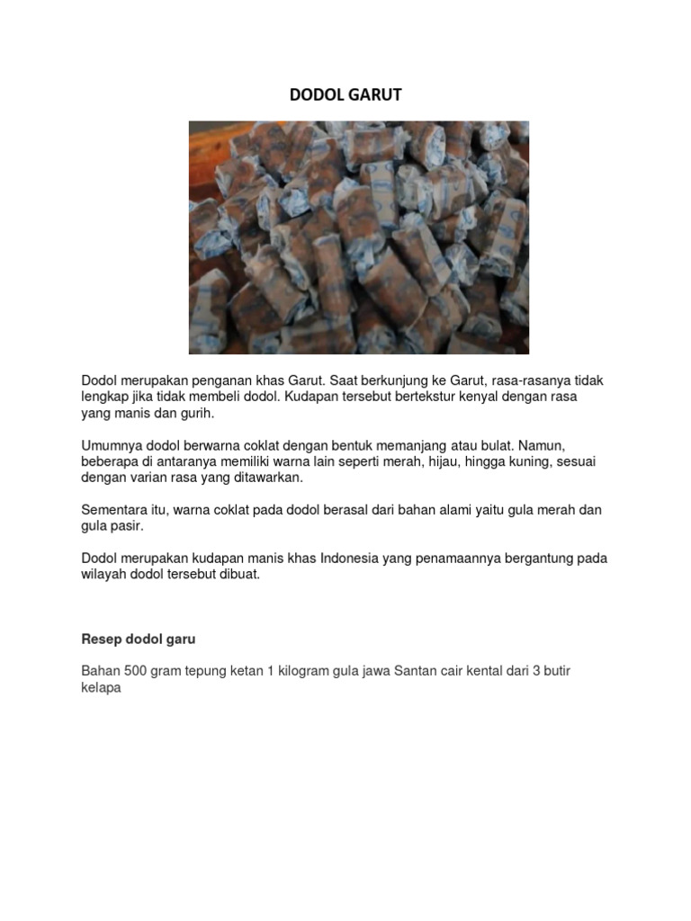 Sejarah DODOL GARUT | PDF