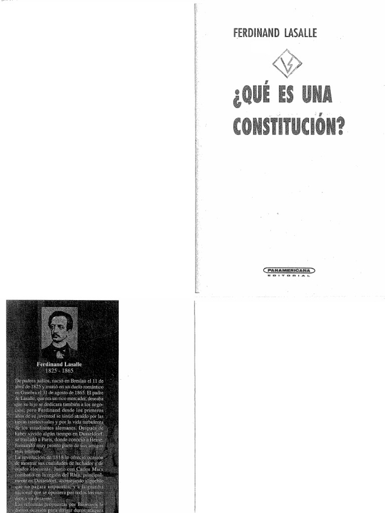 Que Es Una Constitucion Ferdinand Lasalle Pdf