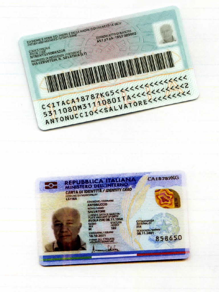 Carta D'identita Salvatore | PDF