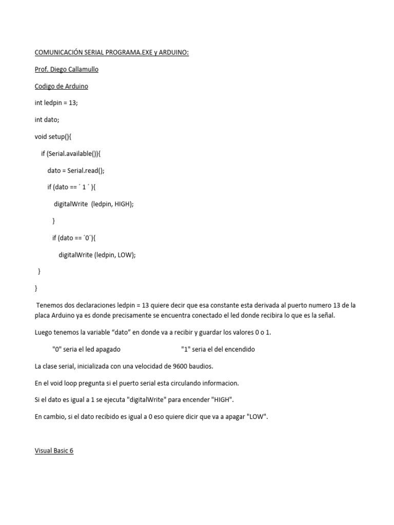 Comunicación Serial Programa VB | PDF