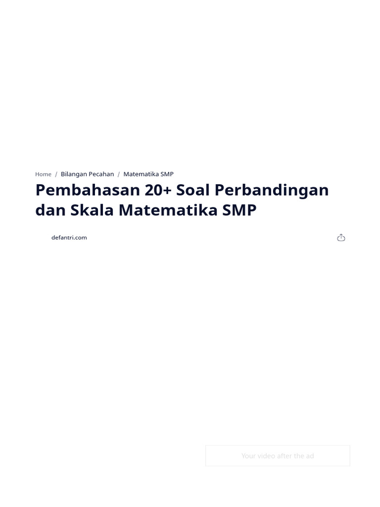 Pembahasan 20+ Soal Perbandingan Dan Skala Matematika SMP | PDF