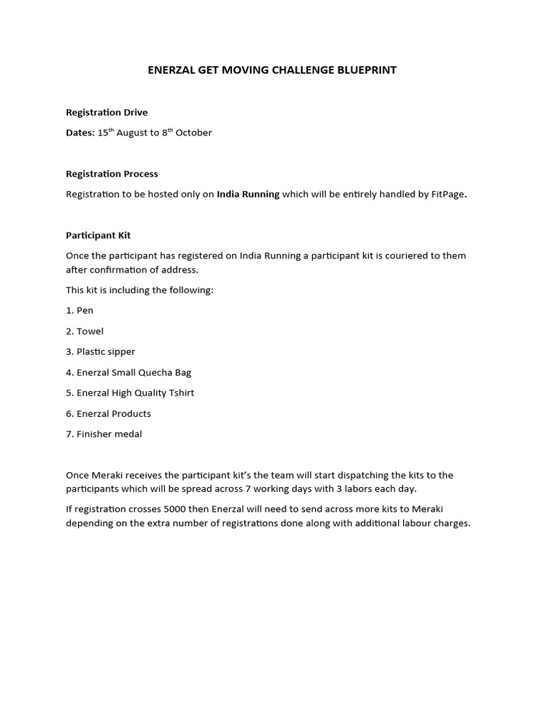 Enerzal Run and Ride - Race Guidelines | PDF